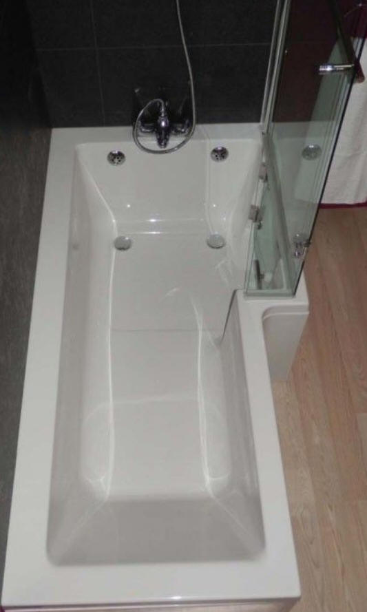 Mantaleda SAVANNA full length Walk in shower bath with glass door ...